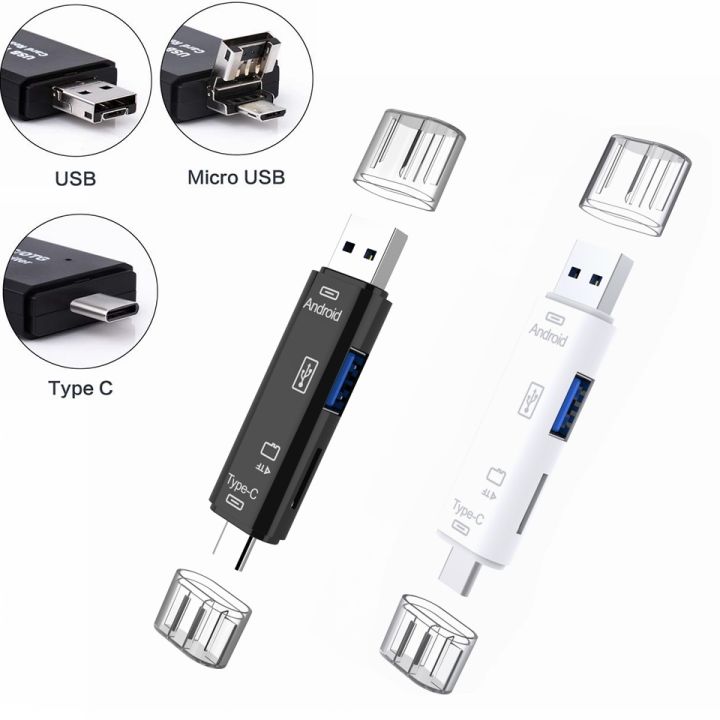 5 in 1 Multifunction Usb 2.0 Type C/Usb /Micro Usb/Tf/SD Memory Card Reader OTG Card Reader ...