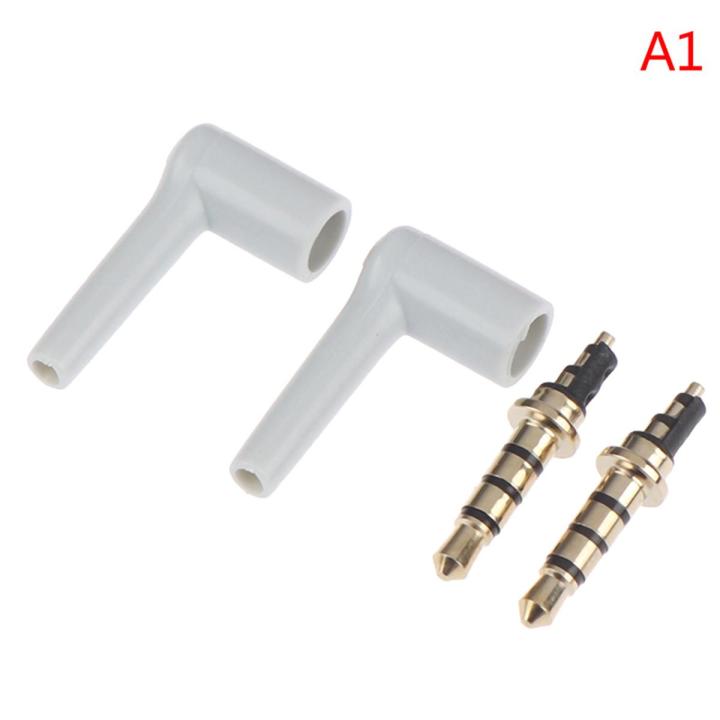 2pcs/lot 90 Degrees 3.5mm stereo headset plug jack 3 4 pole 3.5 Gold ...