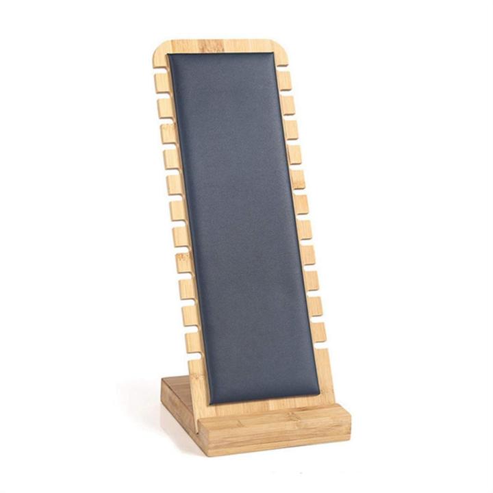 Small Size Bamboo Leather Soft Mat Multiple Necklace Display Stand ...