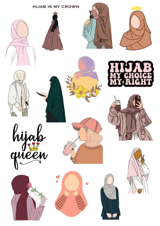 Hijaab Stickers Aesthetic Stickers Cool Stickers 15 Pieces of Deeni ...