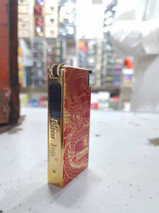 Shen Lon Double Jet Flame Cigarette Lighter - Elegant Brass Finish with ...