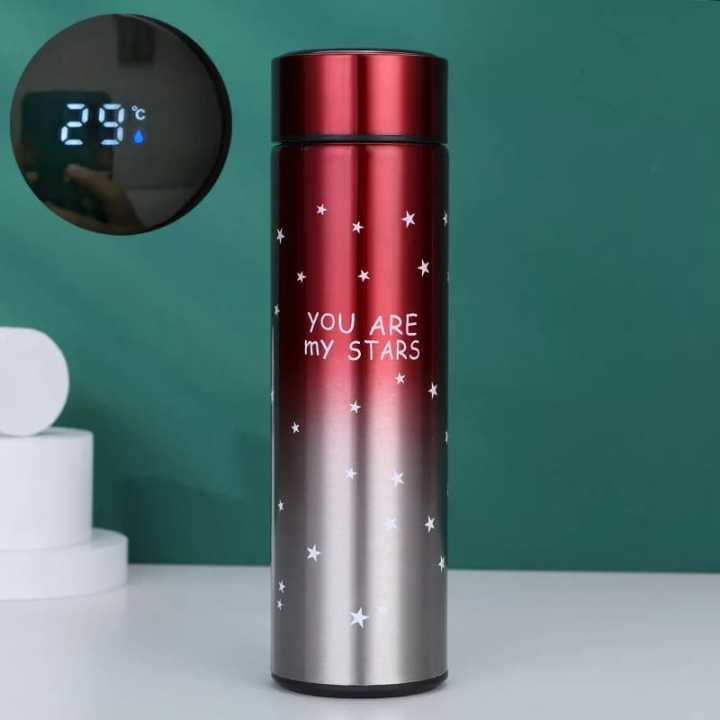 Gradient Star Stainless Steel Thermos Temperature Display Smart Water Bottle | Daraz.pk