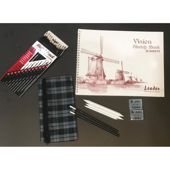 21 Pcs Artist Sketching Set Includes A4 Size 20 Sheet Sketch Book, 12 ...