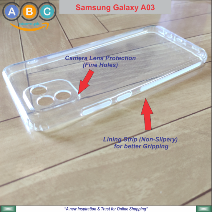 Samsung Galaxy A03/A04 Series, Soft Silicone Anti-Dust Plugs Ultra Clear Back Cover for A03 ...