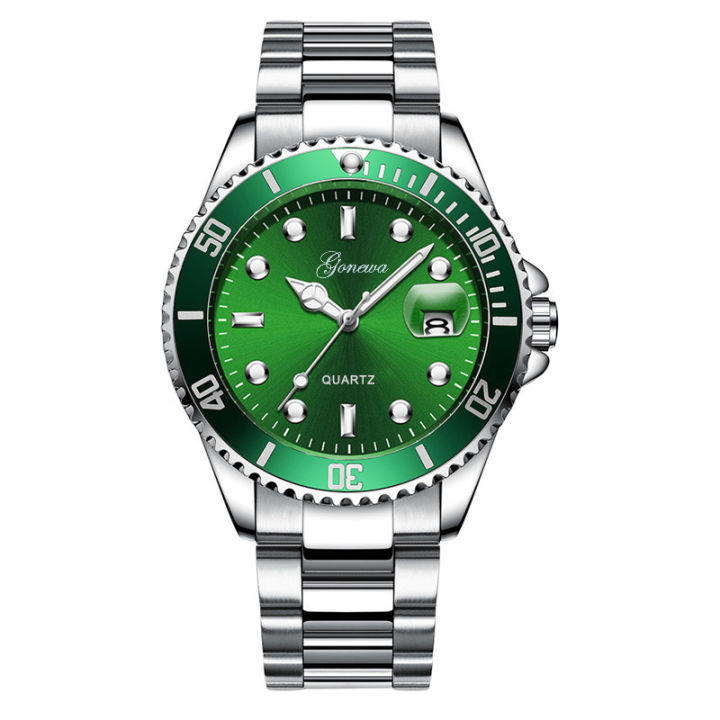 New Green Water Ghost Watch Men's Watch Calendar Steel Strap Watch ...