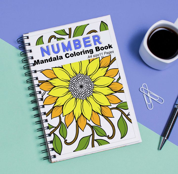 Mandala Number Coloring Book book 11 pages a4 size | Daraz.pk