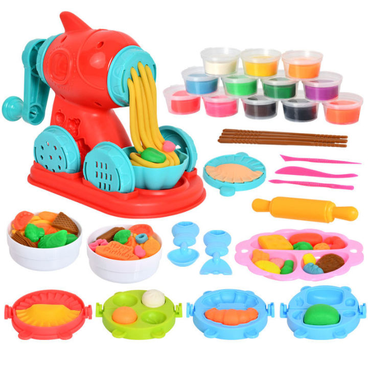Playdough Pretend Kitchen Set – Multi Molds, Mini Noodle Machine & DIY ...