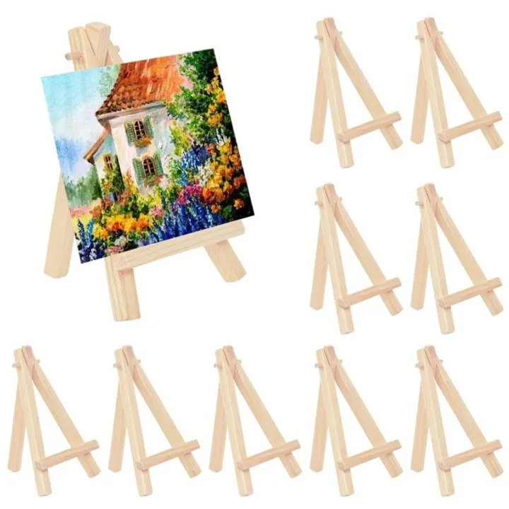 Stand Painting & Sketch Wood Mini Easel Small Portable Triangle Display ...