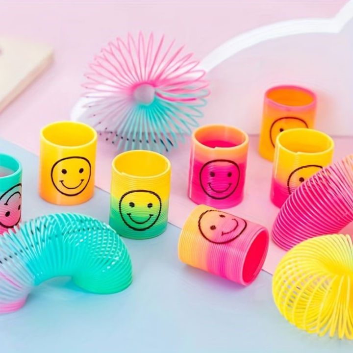 Rainbow Magic Springs Circle Toys – 48-Pack Colorful Plastic Coil ...