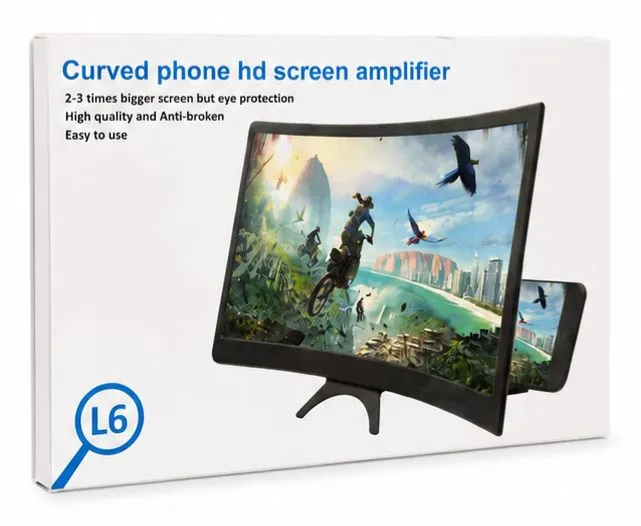 Curved Phone Screen Amplifier L6 – HD Mobile Screen Magnifier Stand ...