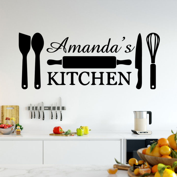 Customized Kitchen Name Wall Sticker, Vinyl Decal for Walls, Windows ...
