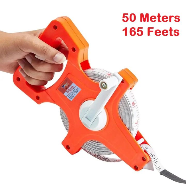 1Pcs Open Reel Fiberglass Measuring Tape 50 Meter - Inch Metric Scale ...