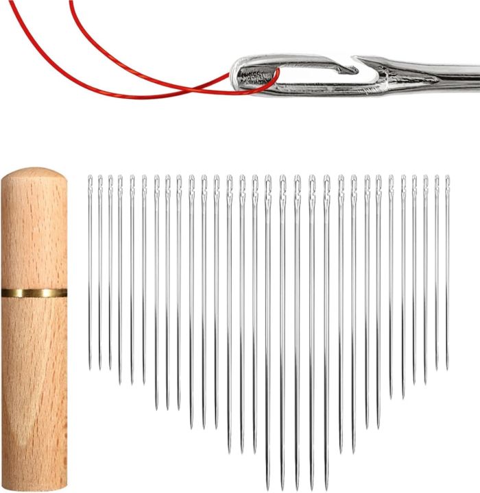 SEVICH 30Pcs Silver Self-Threading Sewing Needles Set – Stainless Steel ...