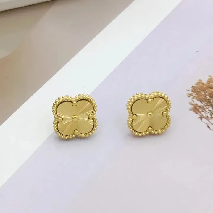 Four Leaf Clover Earrings Titanium Steel Studs Earings Women Fashion ...