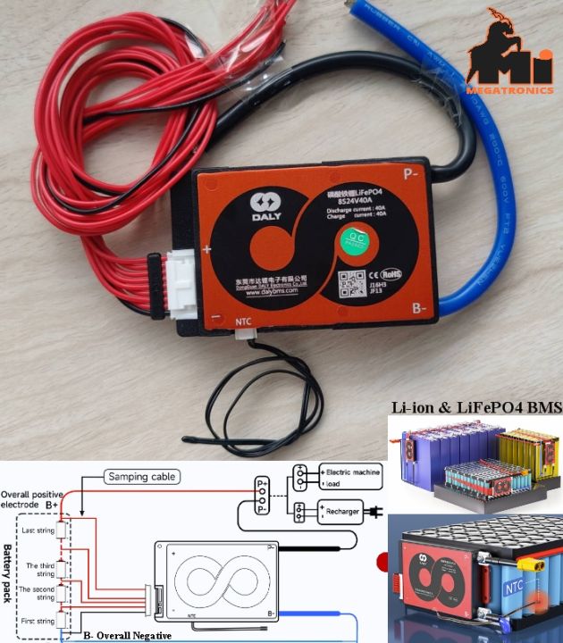 DALY H Series Standard LiFePO4 battery BMS 24V 8S 40A with NTC Sensor Balance Function | Daraz.pk