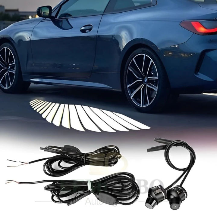 2 Pieces Angel Wings Door Lights Projector Side Mirrors Projector Angel ...