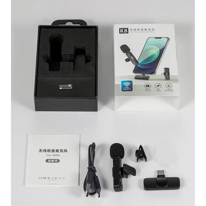 K8 Wireless Microphone Mic Universal Plug & Play - Audio Mic for Live ...