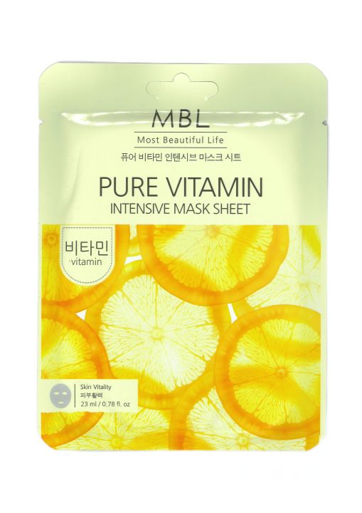 MBL Pure Vitamin Intensive Mask Sheet (Set of 5 Masks) Made in Korea ...