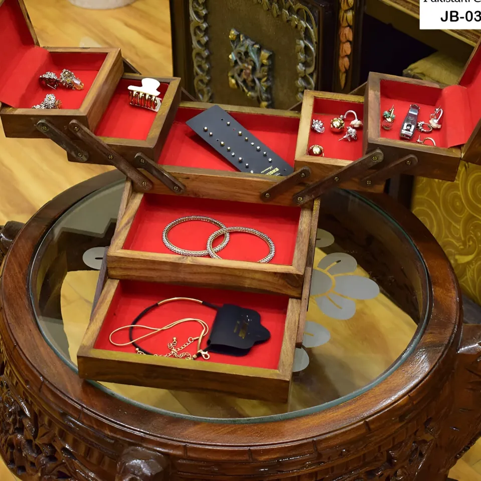 Girls Wooden Jewelry Boxes Wood Jewelry Organizer Case For Women Teen