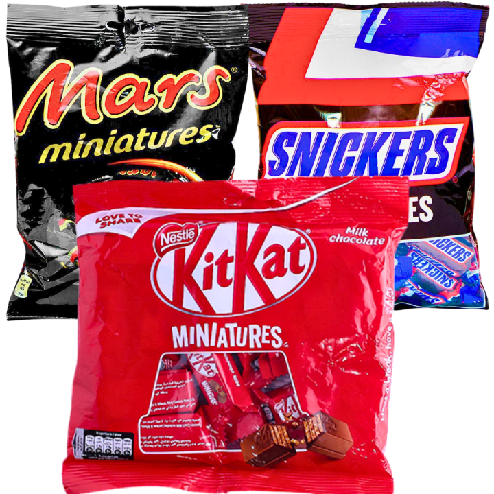 KitKat Miniatures Pouch 110g + Mars Miniatures 150g & Snickers ...