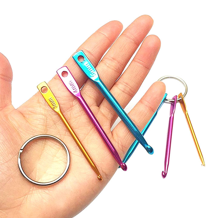 New Fashion 3pcs/set Multicolour Mini Aluminum Keychain Crochet Hooks ...