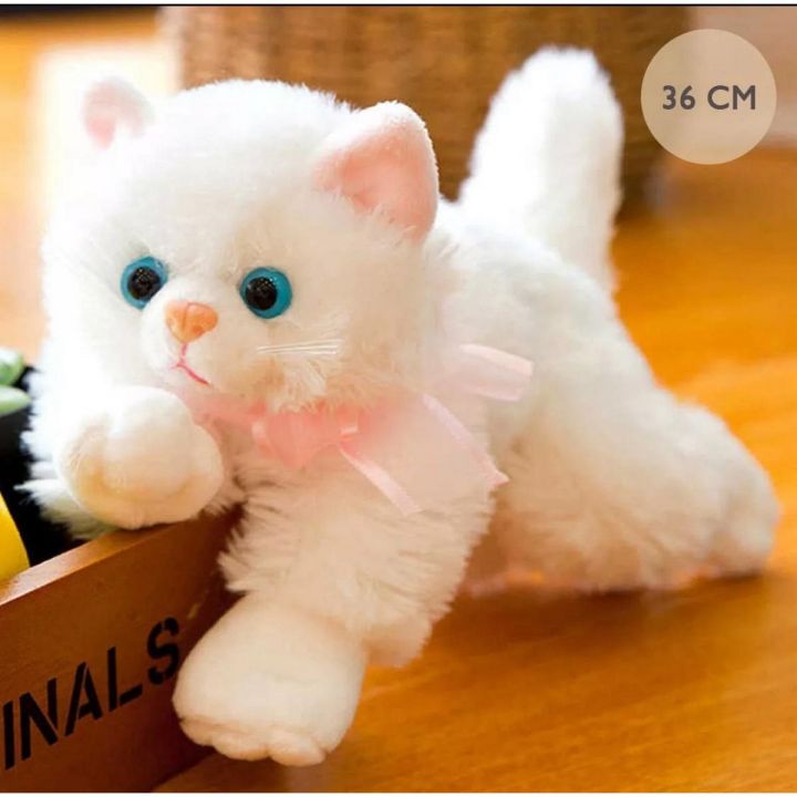 Cat Stuff Toy White Color Cute Soft Toy For Kids Size Available in 10 ...