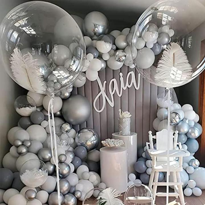 pack of 50 pieces excellent quality latex Metallic Silver color ...