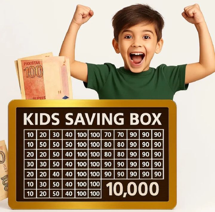 Kids Saving Box 10000 PKR | Premium MDF Wood Money Bank for Children ...