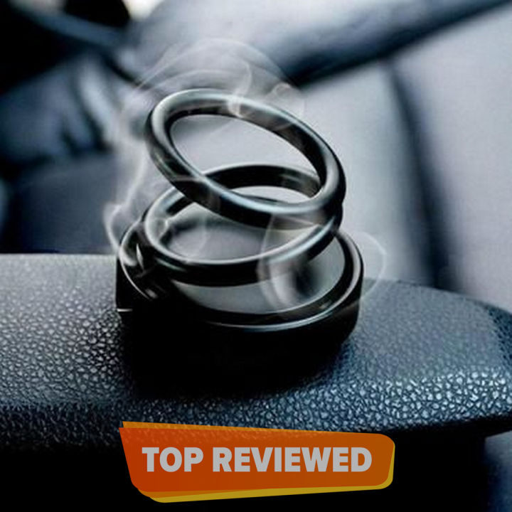 Car Air Freshener Solar Automatic Rotating Double Ring Suspension ...