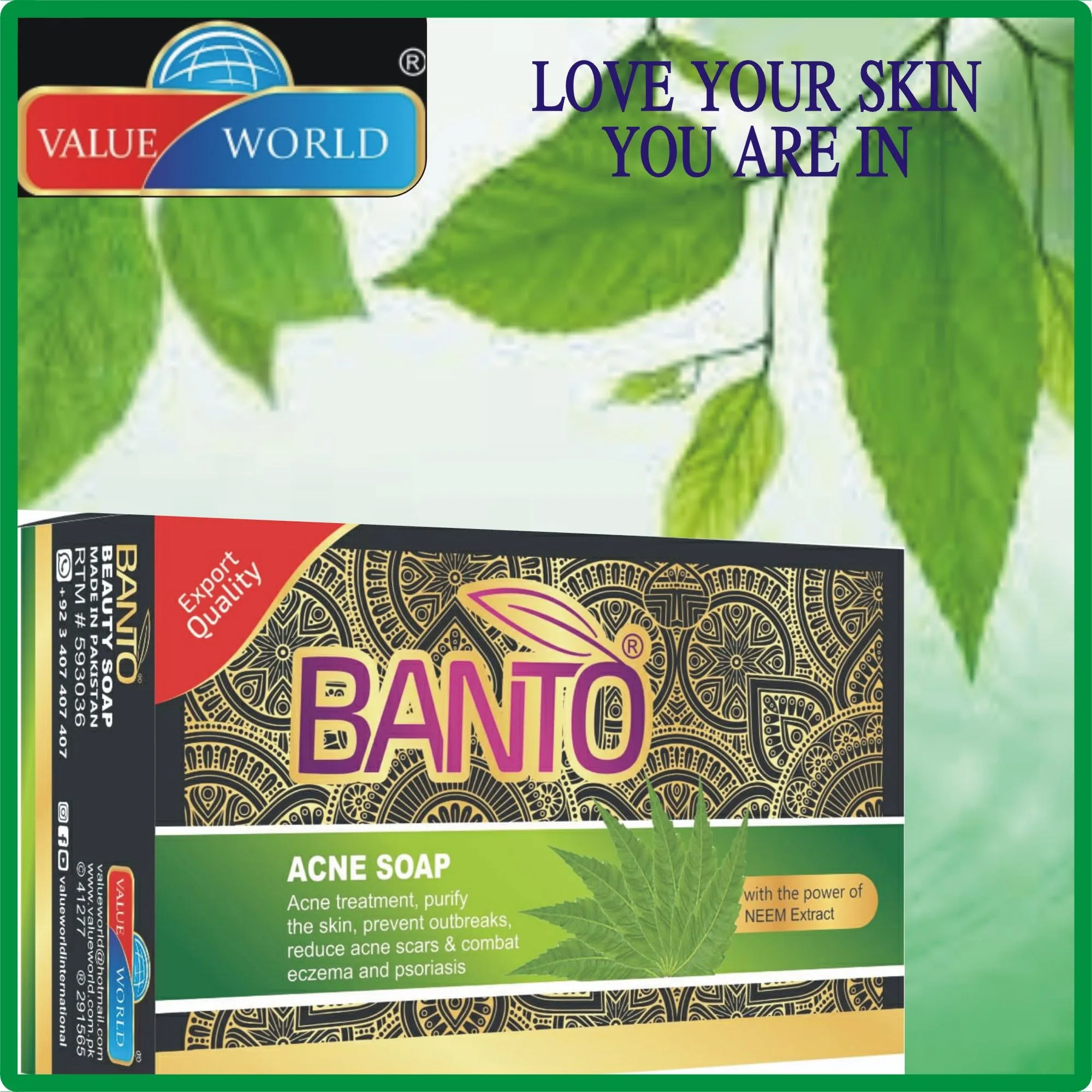 VALUE WORLD (3 PIECES) BANTO ANTIACNE SOAP EXPORT QUALITY PURIFY THE ...