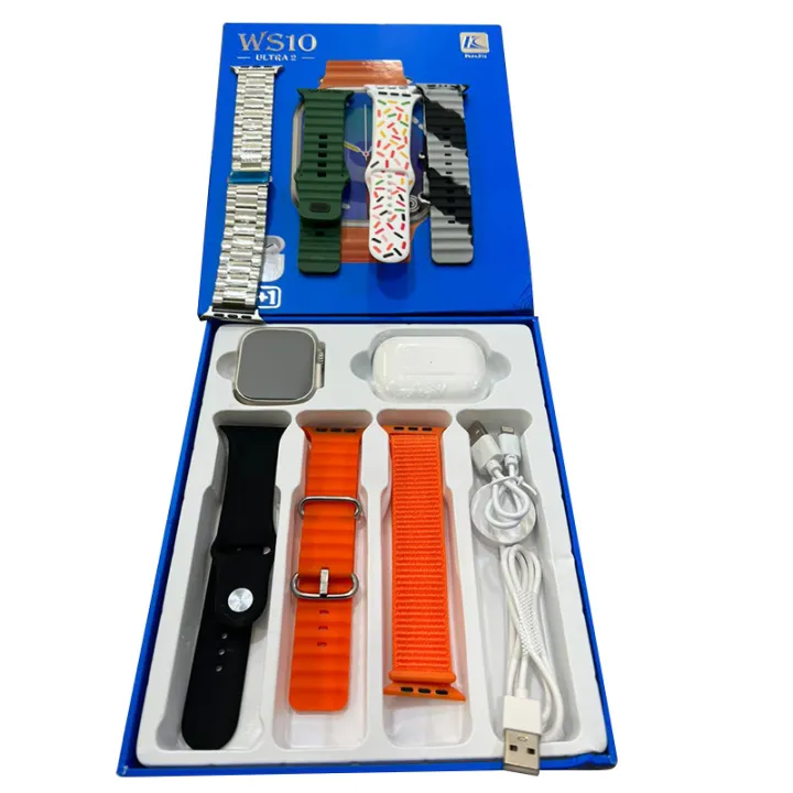 WS10 Ultra-2 Smartwatch – 2.3″ Full Touch Screen | 7 Straps + Earbuds ...