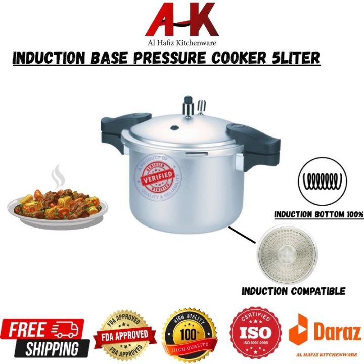 Induction Pressure Cooker 5 Liter Heavy Duty Fast Cooking Safe and ...