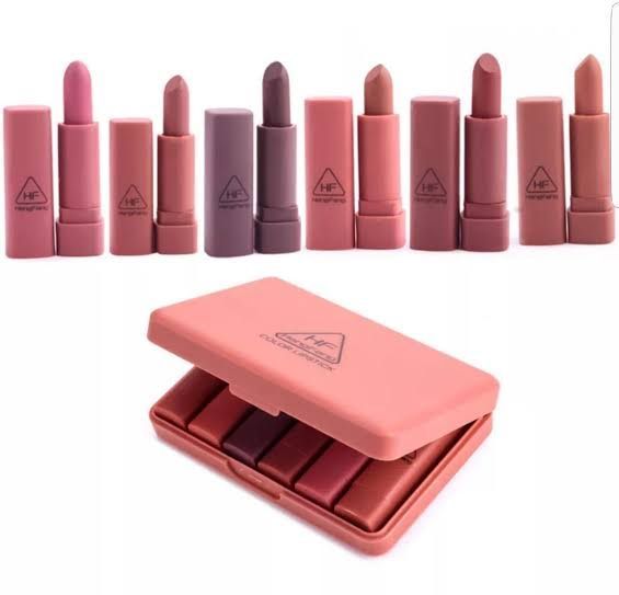 Mini Nude Matte Lipstick Pack Of 6 Pcs Lipsticks With Mirror | Daraz.pk