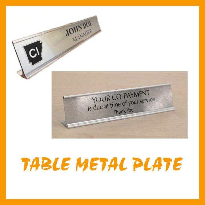 CUSTOMIZED OFFICE METAL TABLE NAME PLATE | Daraz.pk