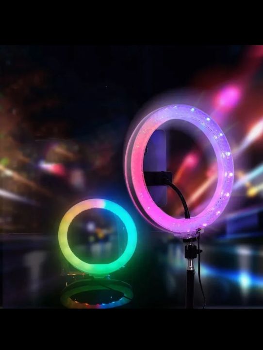 MJ26 RGB LED Ring Light 26-inch multicolor off white light with mobile ...