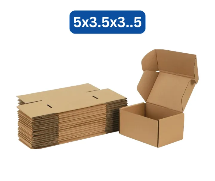 (5x3.5x3.5) Pack of 10 / 15 / 25 / 50 / 100 Brown Corrugated Cardboard ...