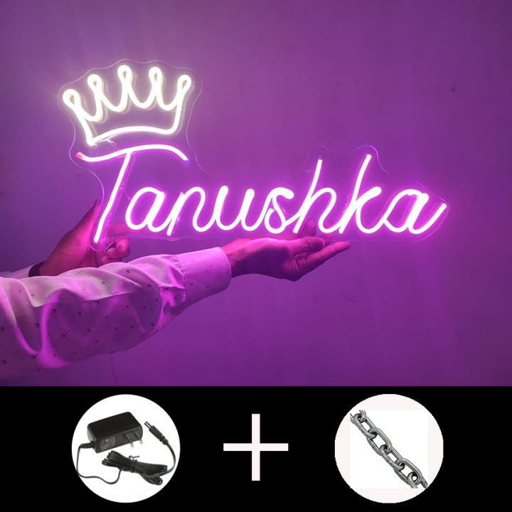 Name Neon Sign - Customise Name signs - Alphabet Letters with Crown Or ...