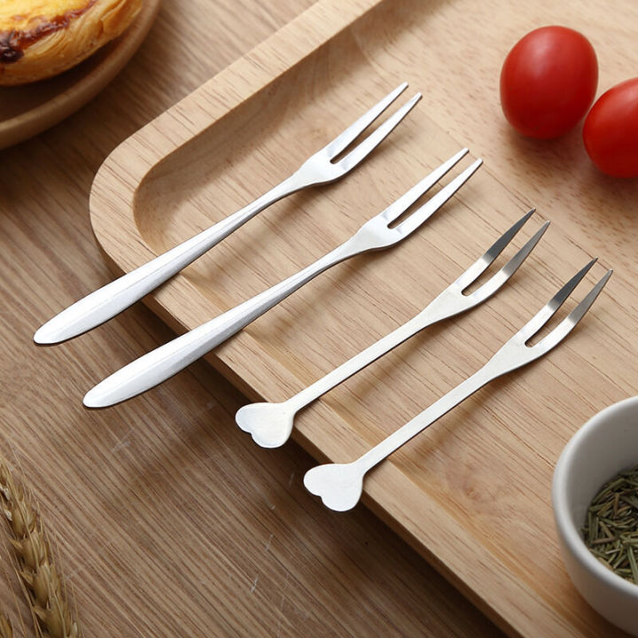 Stainless steel fruit household snack small creative love, two tooth ...