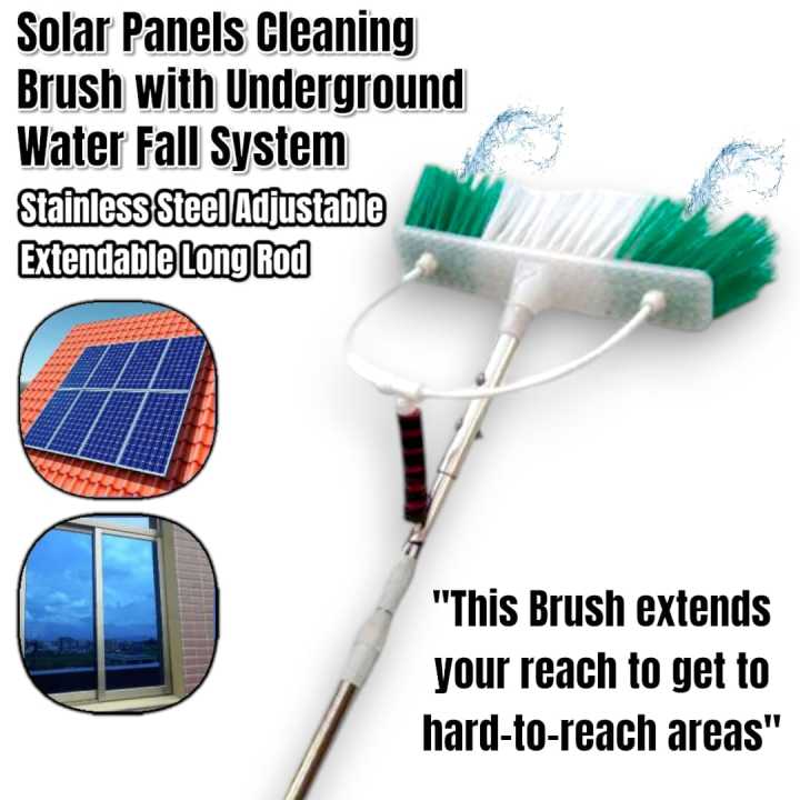 Solar Panel Cleaning Brush with Underground Water System, Adjustable ...