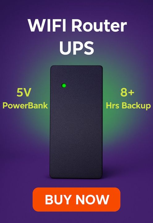 WiFi Router UPS Power Bank 5V 0.6A 6 to 8 Hours Backup | TP-Link Tenda ...