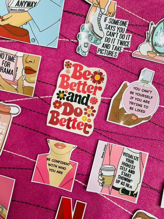 girly esthetic quote Theme Stickers phone decoration stickers| laptop ...