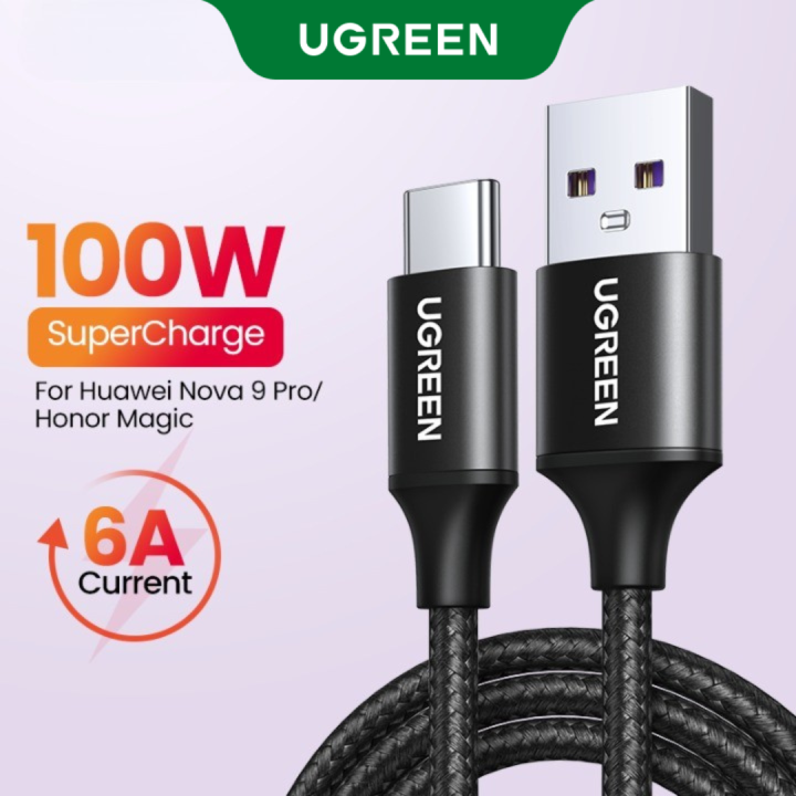 UGREEN 6A 100W Aluminum shell Nylon Type C Fast Charger USB Cable for ...