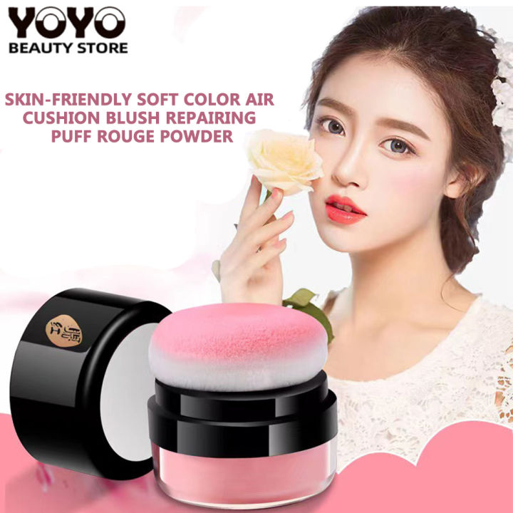 Skin-Friendly Soft Color Air Cushion Blush Repairing Powder Puff Rouge ...
