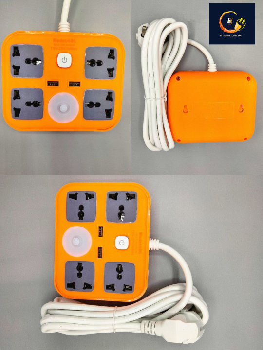 Universal Extension Socket 4 Outlets 2 USB Port Power Socket with ...