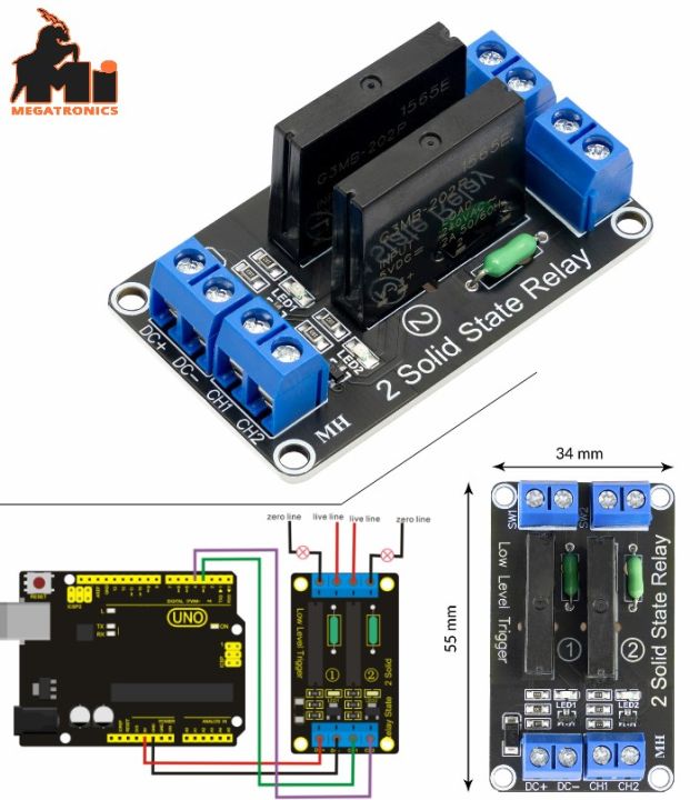 Two channel 5V low level solid state relay module with fuse 2 Channel SSR 220V2A | Daraz.pk