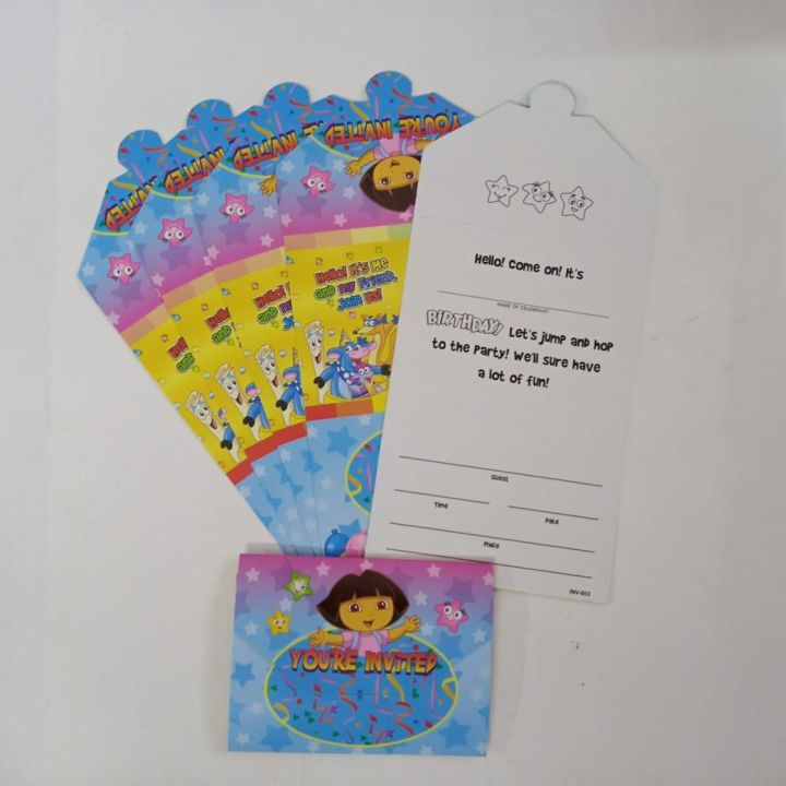 Pack of 10 - Different Characters Party Invitation Cards, Kids Birthday ...