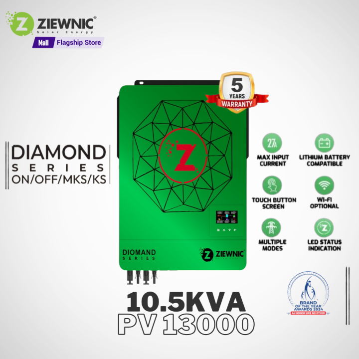 ZIEWNIC Diamond Solar Hybrid Inverter 10.5 (KW) 5G PV13000 ON/OFF/MKS ...
