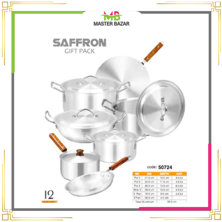 Sonex Safron Gift Set Metal Finish 12pcs(50724) Cookware Set Best ...