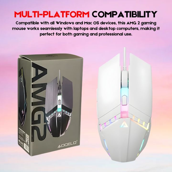 AMG2 RGB Gaming Mouse with FREE Mouse Pad - HP Wired USB Optical Gaming ...