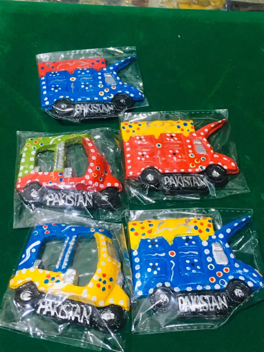 Handcrafted Pakistani Rickshaw & Truck Magnets gift– Traditional Art ...